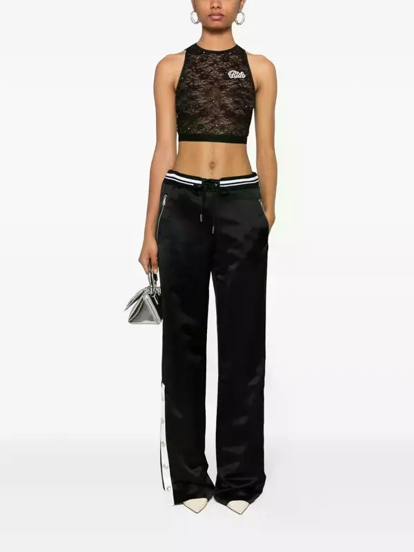 Alessandra Rich Cropped Lace Tank Top