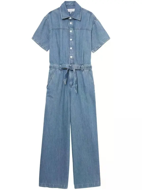Rag & Bone Belted Denim Jumpsuit - Blue