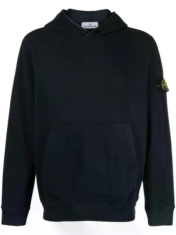Stone Island Compass-appliqué Cotton Hoodie