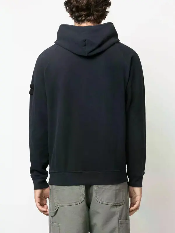 Stone Island Compass-appliqué Cotton Hoodie