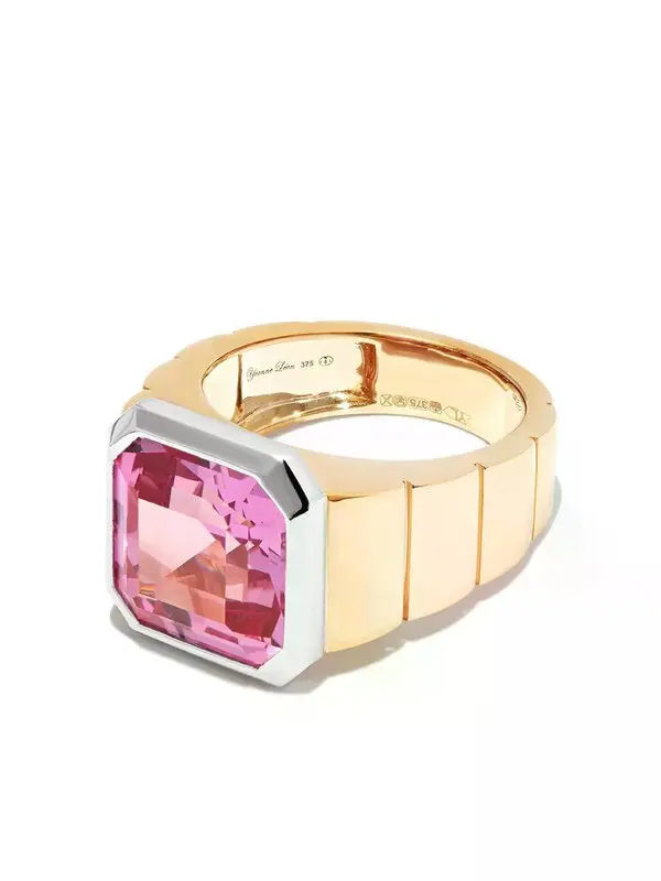 Yvonne Léon 9kt Yellow And White Chevaliere Princesse Crystal Signet Ring - Gold
