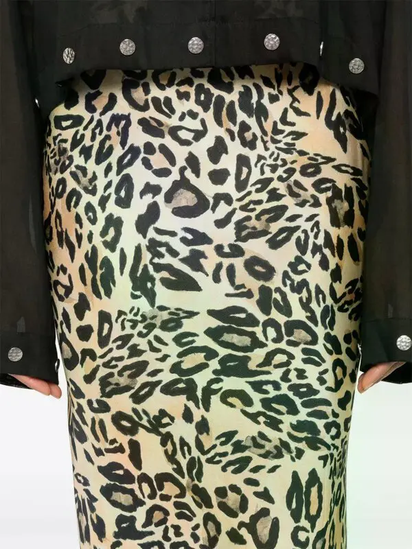 Nanushka Sabeen Leopard Print Maxi Skirt