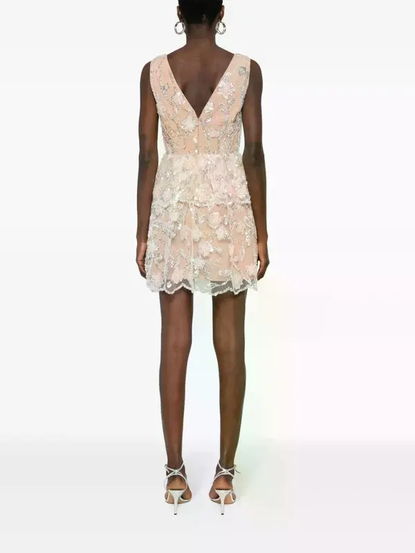 SELF-PORTRAIT Sequined Lace Mini Dress