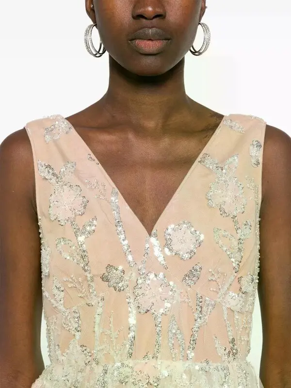 SELF-PORTRAIT Sequined Lace Mini Dress