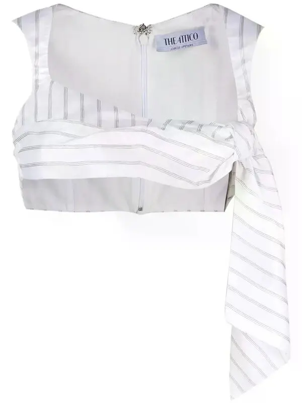 Attico Knot-detail Cropped Top - White
