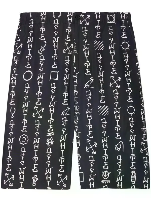 Off-White Graphic Print Bermuda Shorts - Black