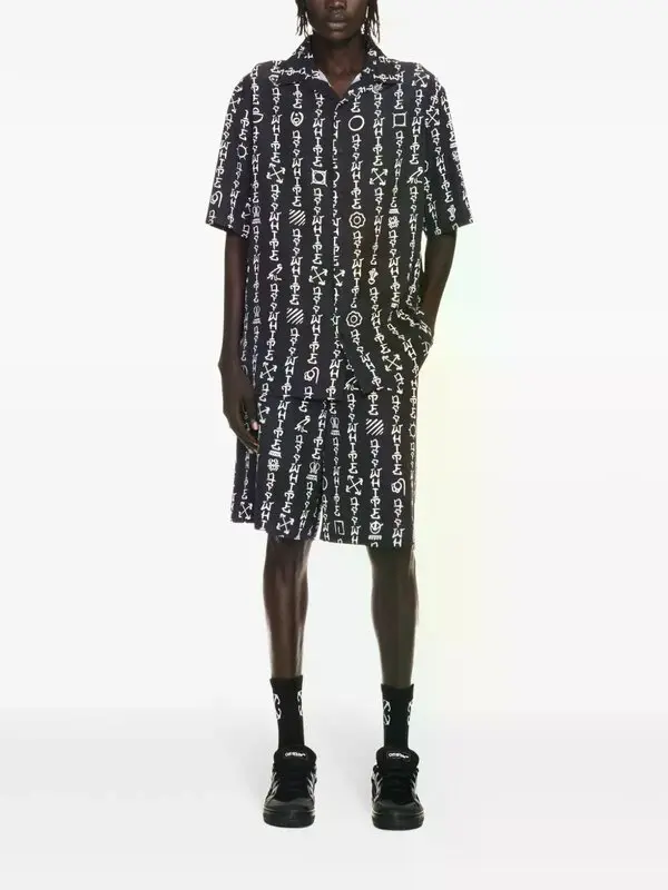Off-White Graphic Print Bermuda Shorts