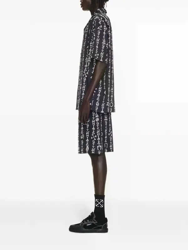 Off-White Graphic Print Bermuda Shorts