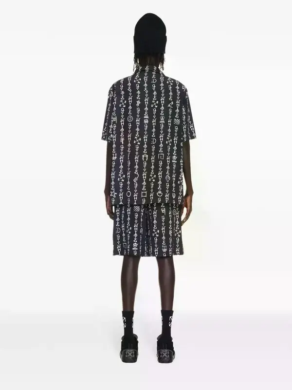 Off-White Graphic Print Bermuda Shorts