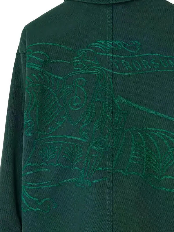 Burberry Equestrian Knight Embroidered Cotton Jacket