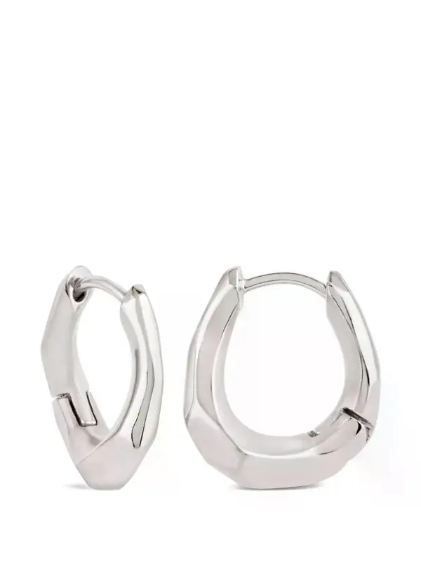 DINNY HALL Sterling Sculptural Hoop Earrings - Silver