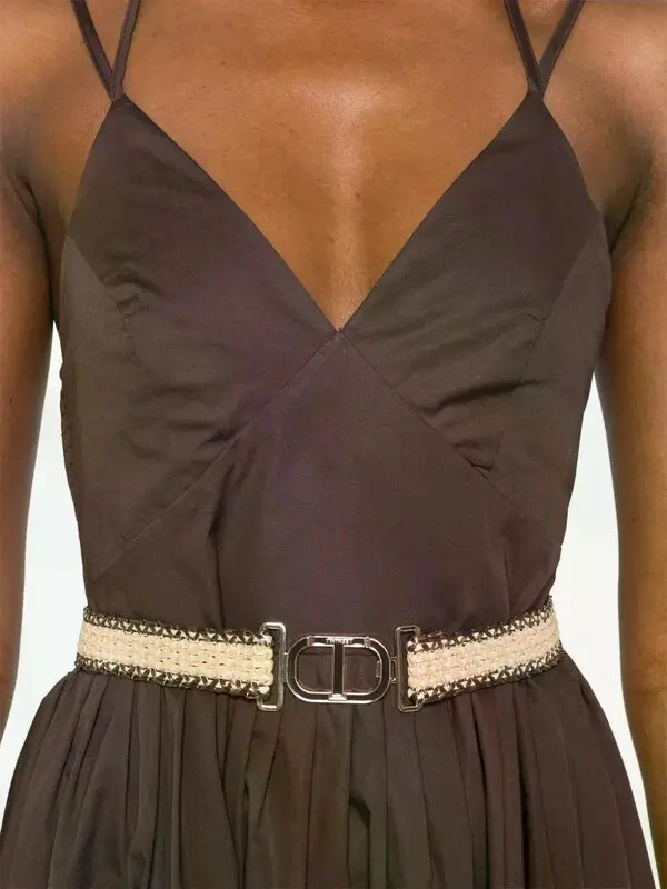 TWINSET Belted Poplin Dress