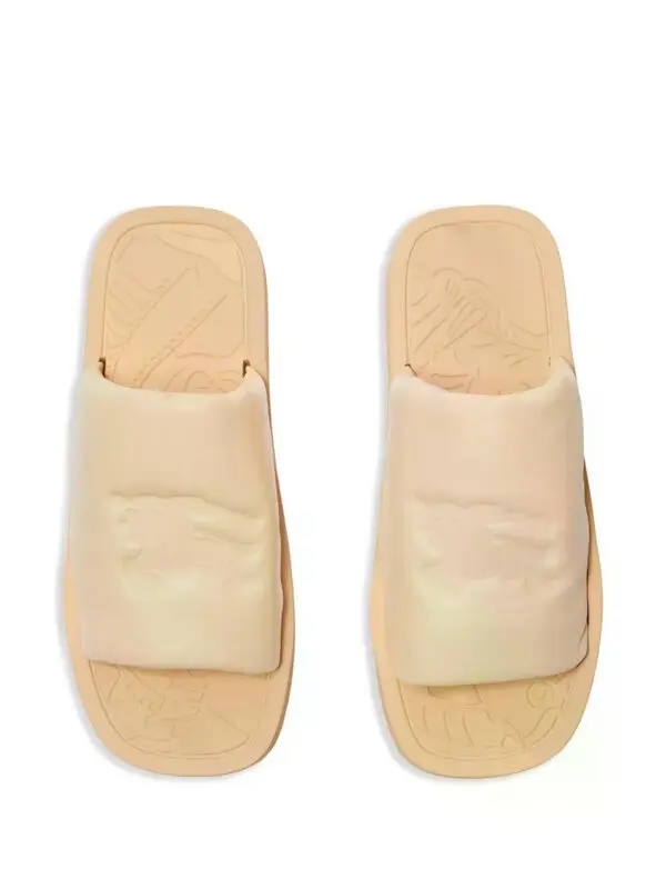 Burberry Equestrian Knight Slides - Neutrals