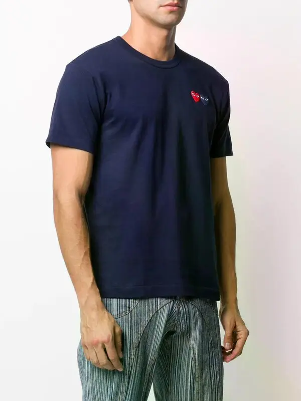Play Comme Des Garcon Heart Patch Short Sleeve T-shirt