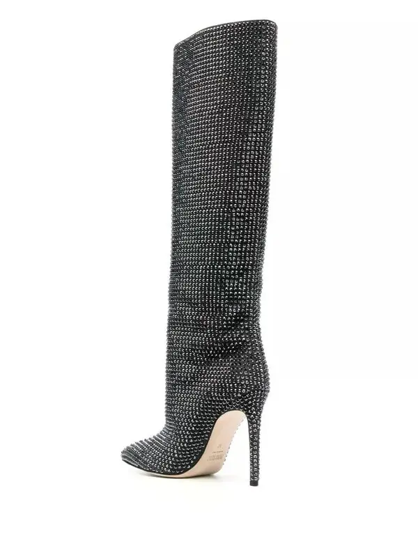 Paris Texas Holly 115mm Crystal-embellished Knee-high Boots - Black