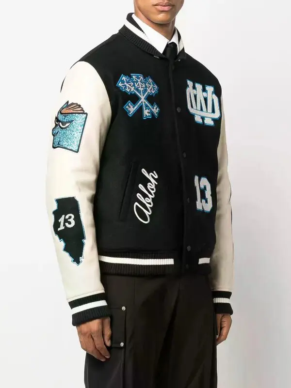 Off-White Logo-patch Varsity Jacket