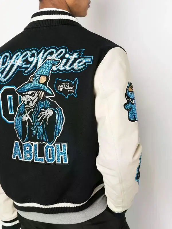 Off-White Logo-patch Varsity Jacket