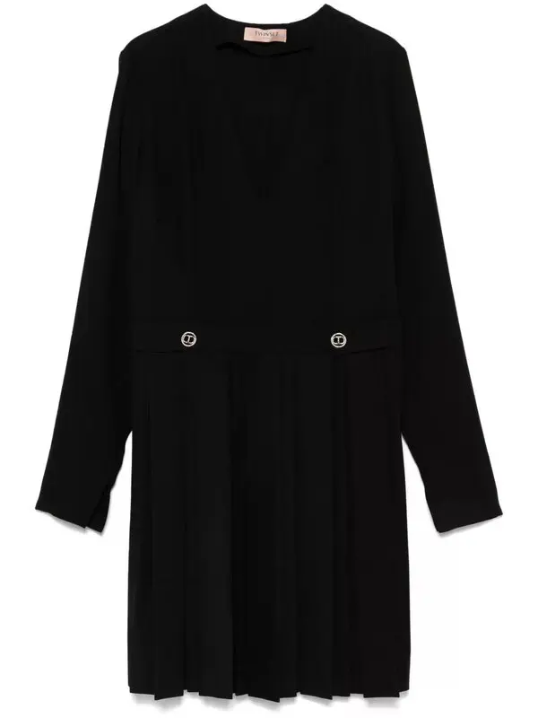 TWINSET Pleated Crepe Mini Dress