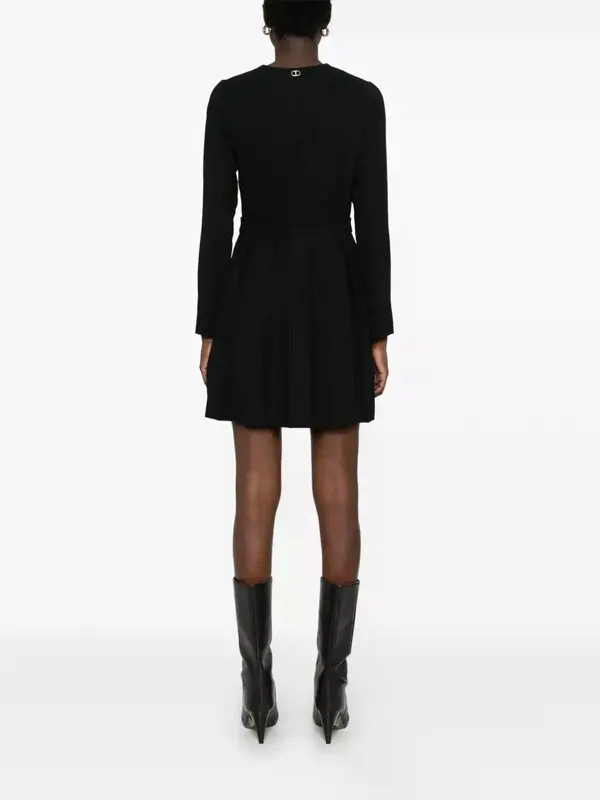 TWINSET Pleated Crepe Mini Dress