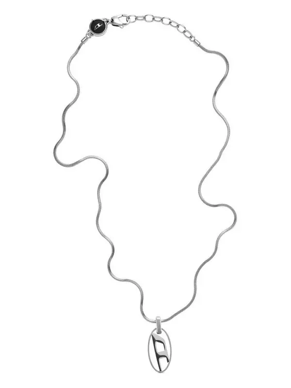 DIESEL® Logo-pendant Necklace - Silver