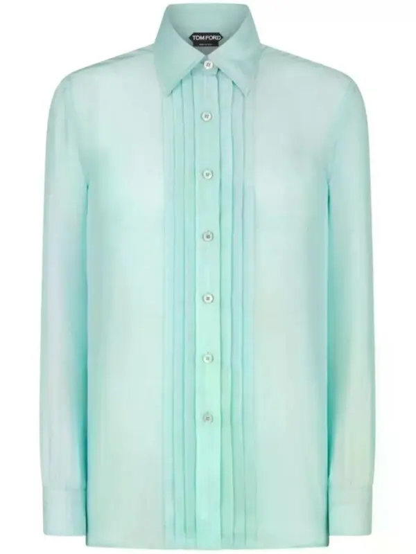 TOM FORD Plissé-detail Silk Shirt