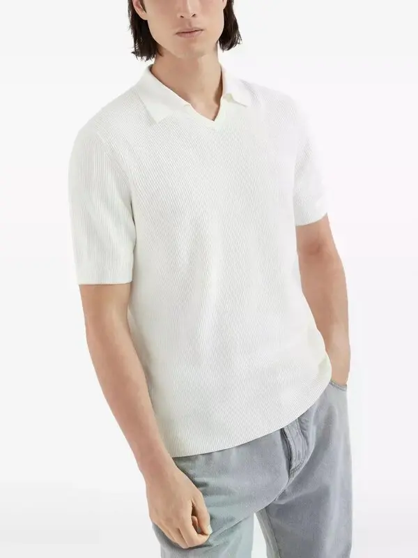 Brunello Cucinelli Rib-knit Cotton T-shirt