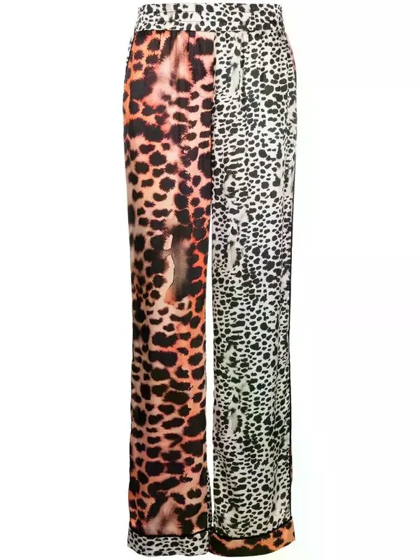 Roberto Cavalli Leopard Print Panelled Trousers