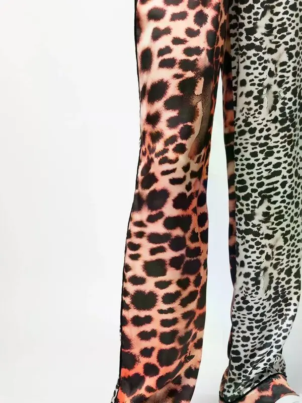 Roberto Cavalli Leopard Print Panelled Trousers