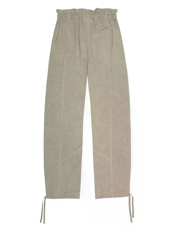 GANNI Elasticated Waist Trousers - Neutrals