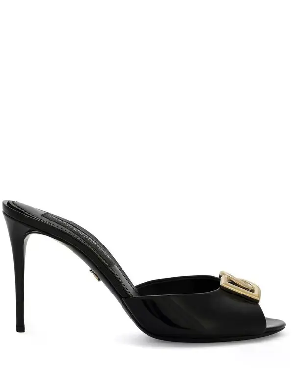 Dolce & Gabbana Patent Leather Mules With Dg Logo