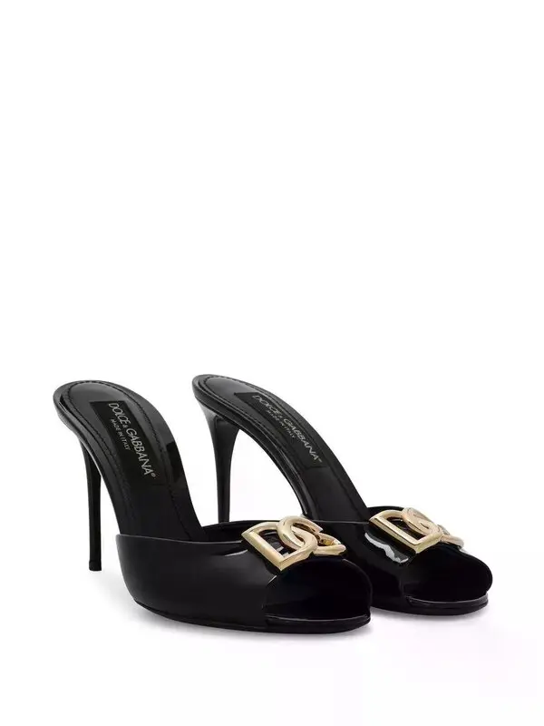 Dolce & Gabbana Patent Leather Mules With Dg Logo