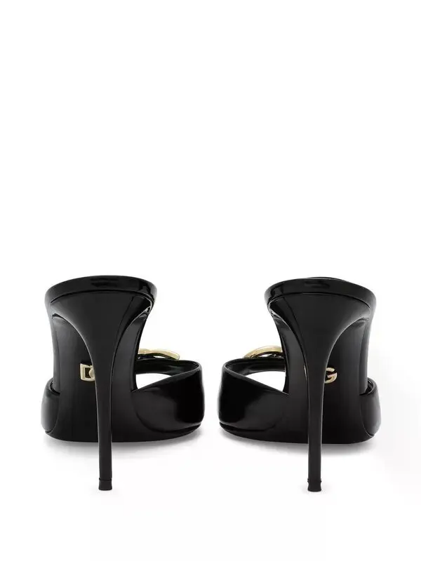 Dolce & Gabbana Patent Leather Mules With Dg Logo