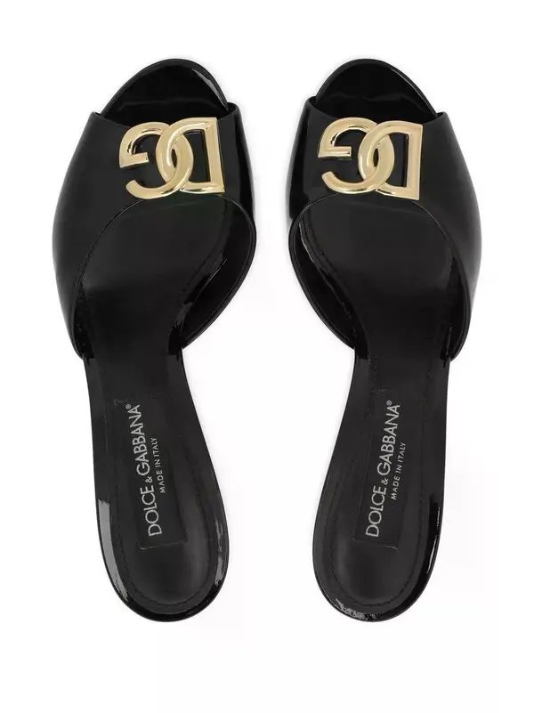 Dolce & Gabbana Patent Leather Mules With Dg Logo