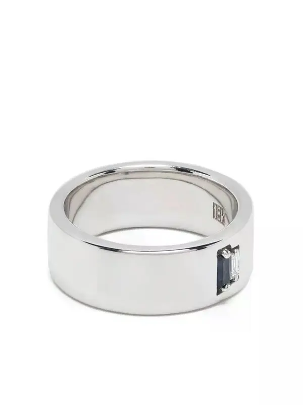 SUZANNE KALAN 18kt White Gold Diamond And Sapphire Ring - Silver