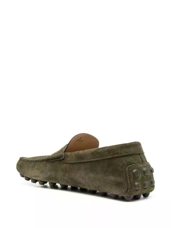 TOD'S Gommino Suede Driving Loafers - Green