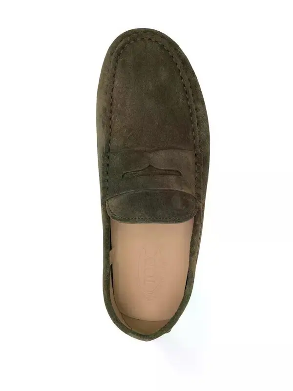 TOD'S Gommino Suede Driving Loafers - Green