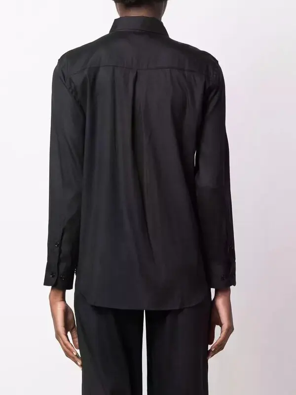 PAULA Long-sleeve Silk Shirt - Black