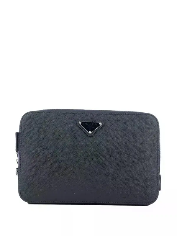 Prada Triangle-logo Clutch Bag - Black