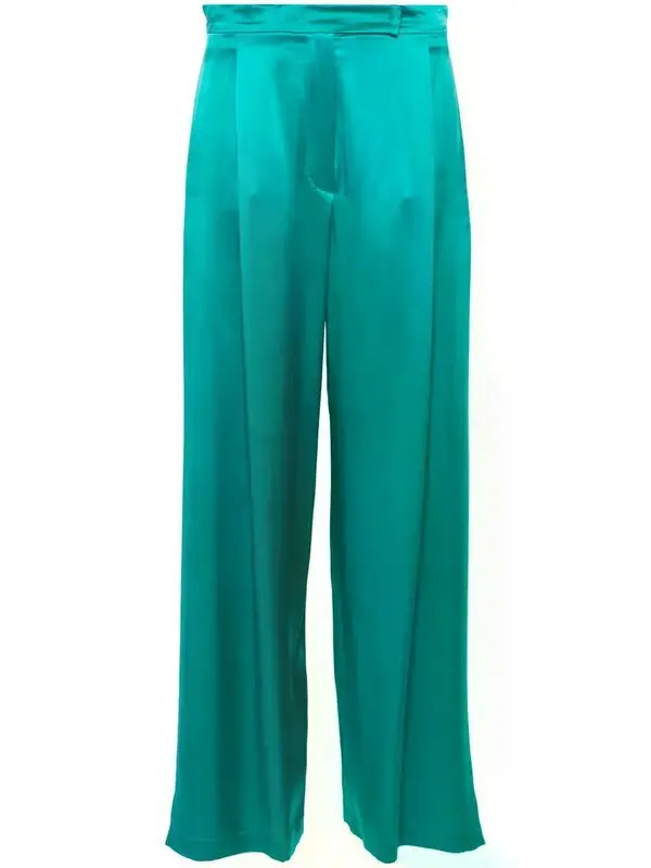 Max Mara Side-slit Silk Palazzo Pants