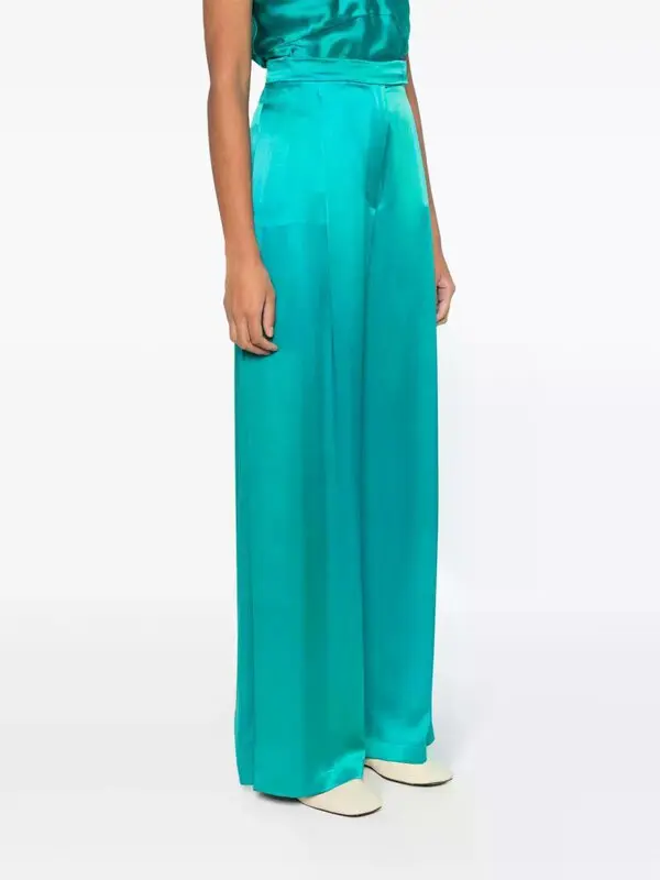 Max Mara Side-slit Silk Palazzo Pants