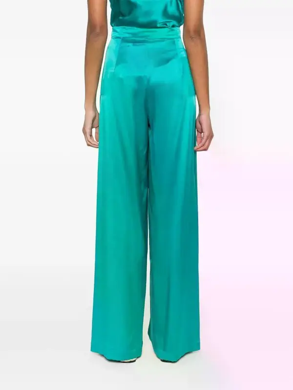 Max Mara Side-slit Silk Palazzo Pants
