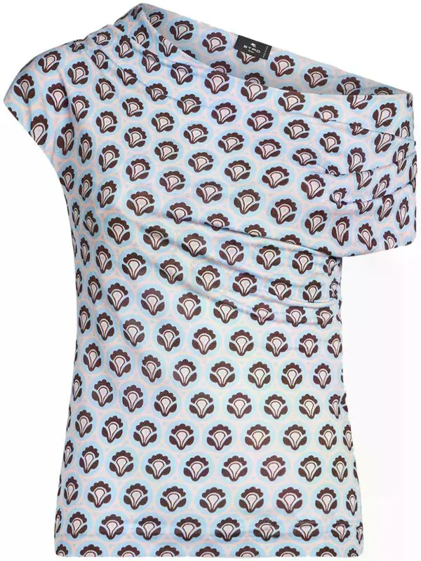 Etro Abstract Print Asymmetric Top