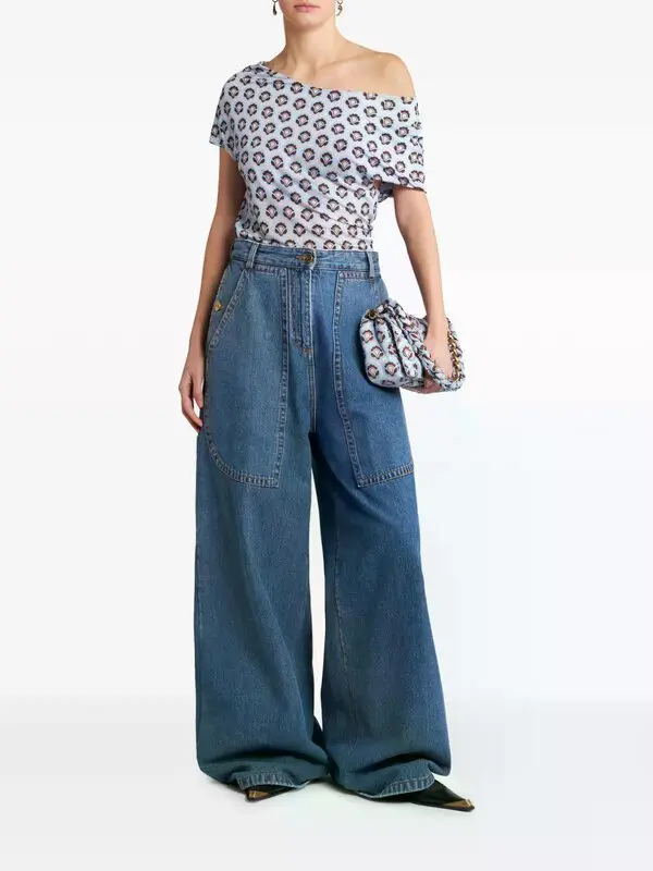 Etro Abstract Print Asymmetric Top