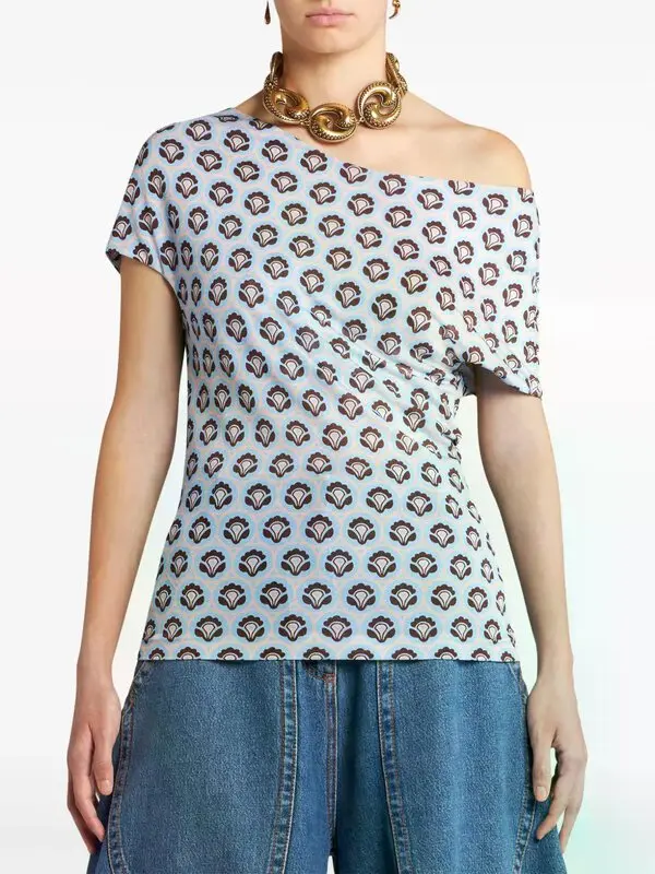 Etro Abstract Print Asymmetric Top