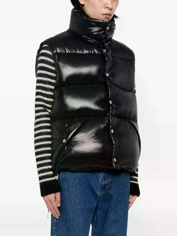 Khrisjoy Logo-tape Shiny Puffer Gilet - Black