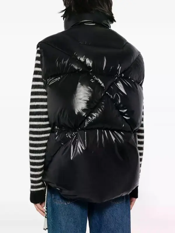 Khrisjoy Logo-tape Shiny Puffer Gilet - Black