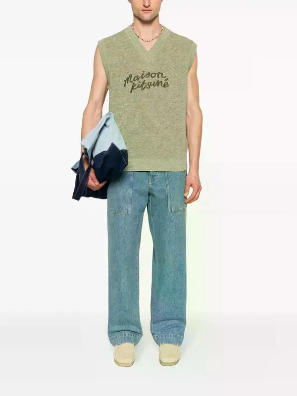 Maison Kitsuné Logo-embroidered Cotton Vest