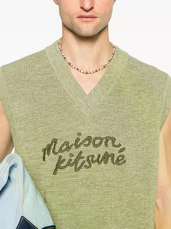 Maison Kitsuné Logo-embroidered Cotton Vest
