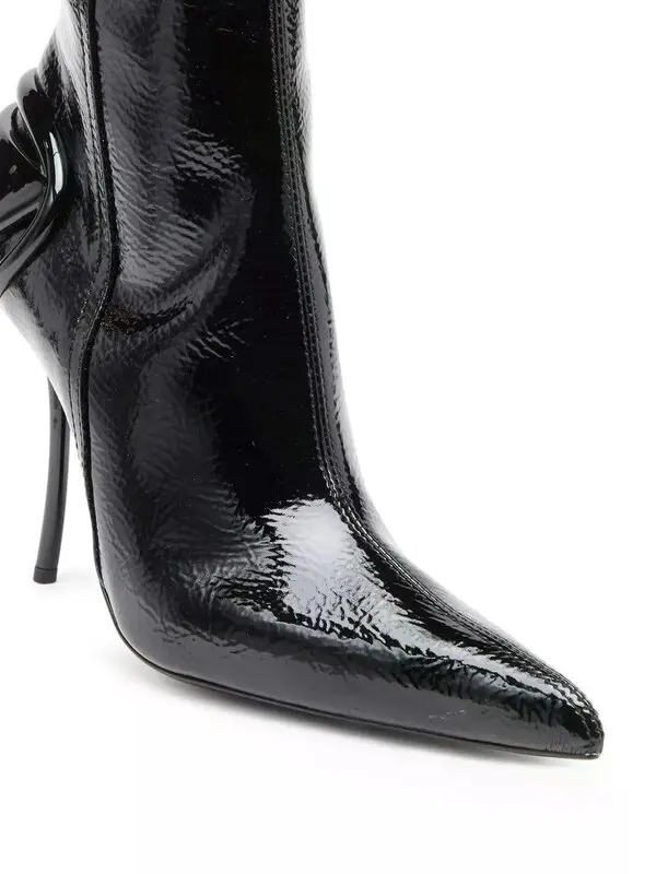 DIESEL® 110mm Leather Stiletto Boots