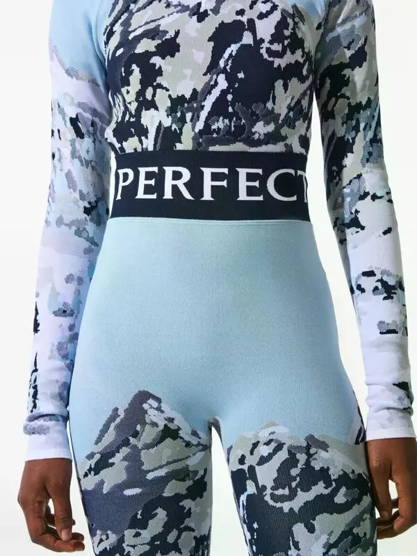 Perfect Moment Landscape-jacquard Leggings - Blue